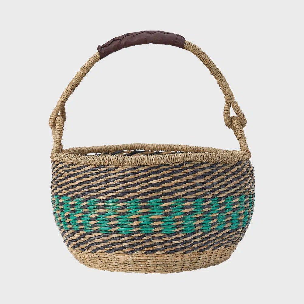 Seagrass Basket Aqua by – Kohl and Soda
